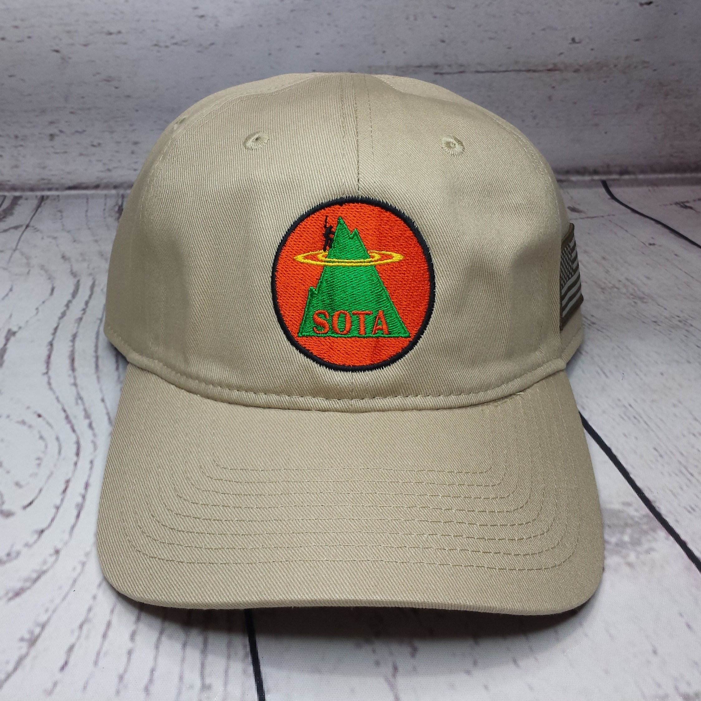 Embroidered SOTA Logo and Call Sign Tactical Hat With American Flag on ...