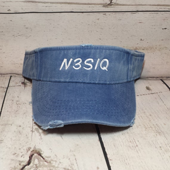 Embroidered Distressed Ham Radio Callsign Custom Sun Visor / | Etsy