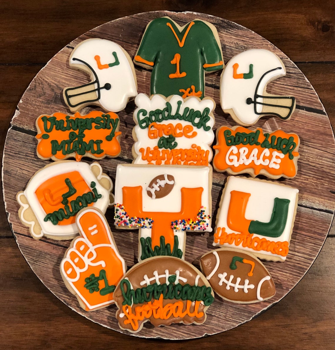 Miami Hurricanes Theme Sugar Cookies - Etsy
