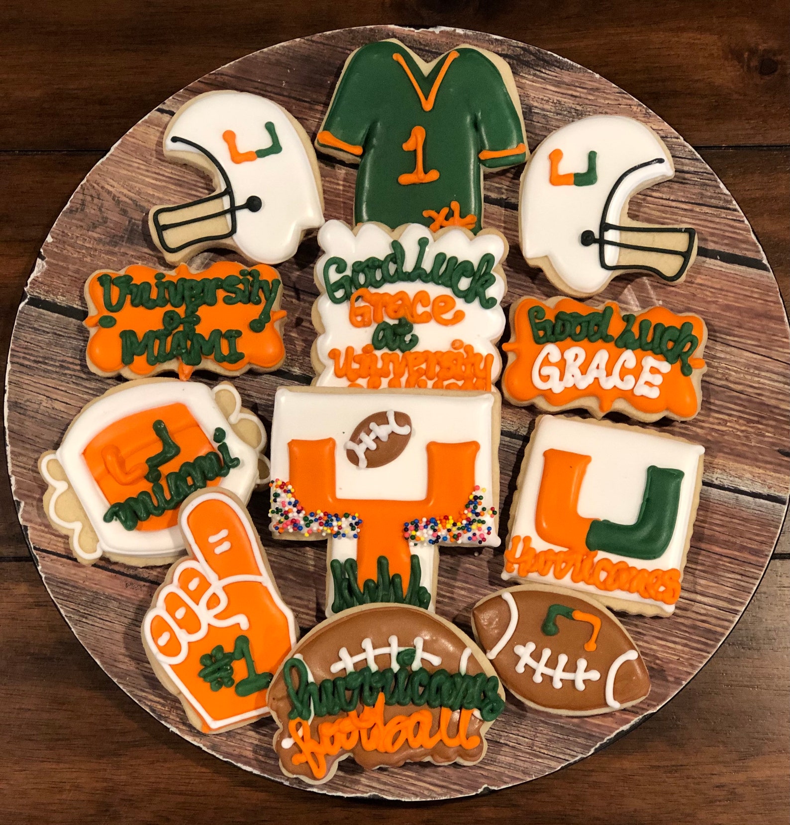 Miami Hurricanes Theme Sugar Cookies - Etsy