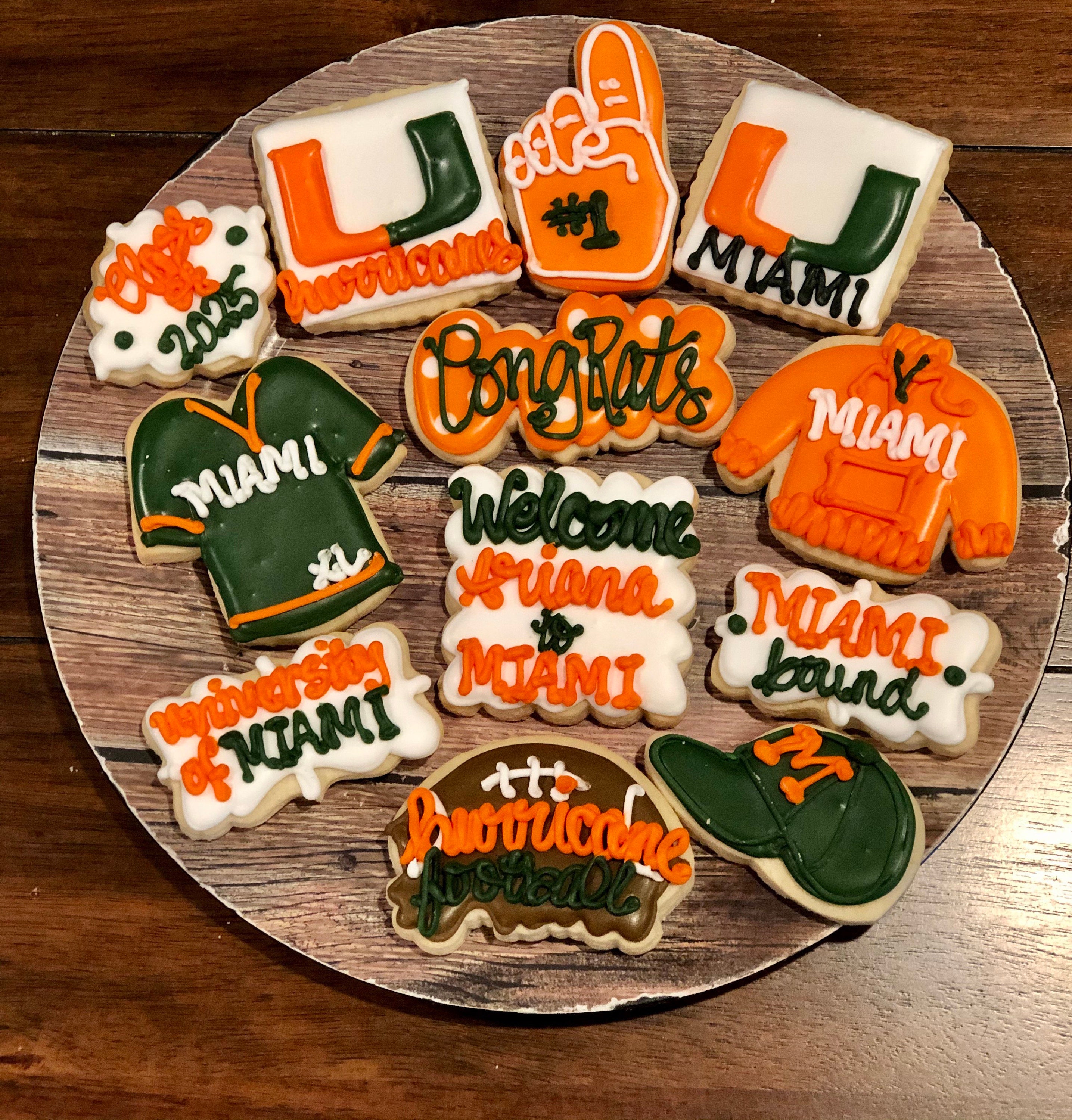 Miami Hurricanes Theme Sugar Cookies - Etsy