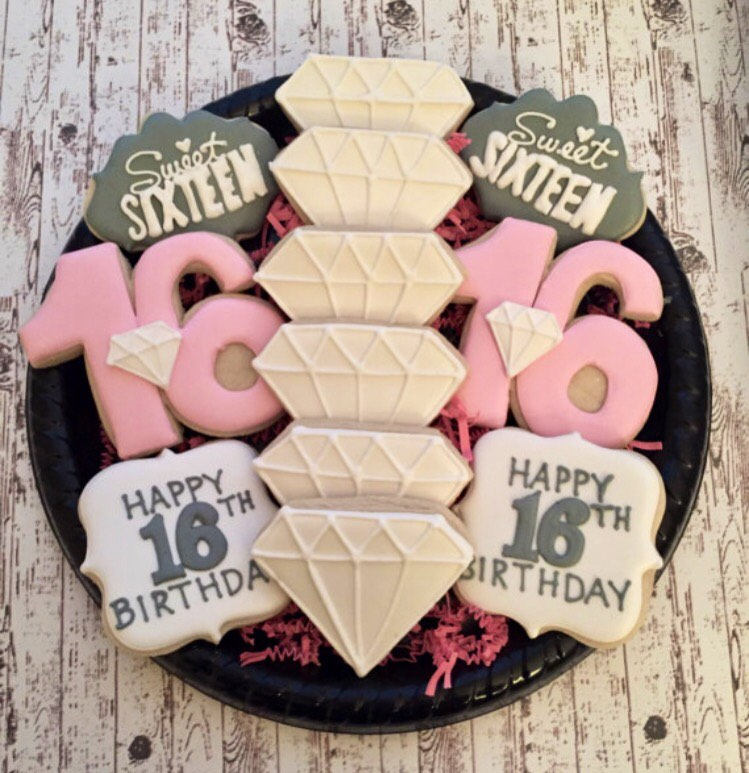 Sweet Sixteen /Sweet Sixteen Sugar Cookies / Sweet 16 Sugar | Etsy