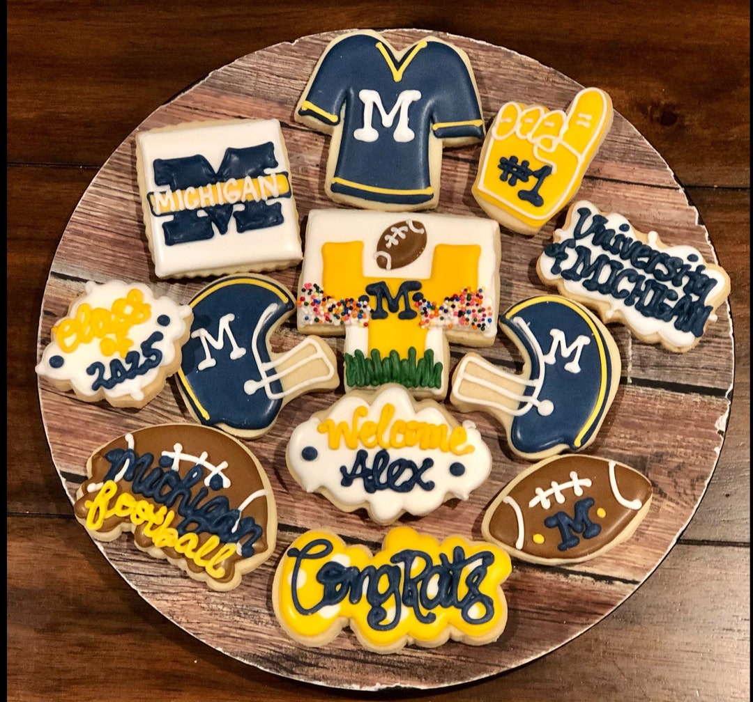 University of Michigan Sugar Cookies - Etsy