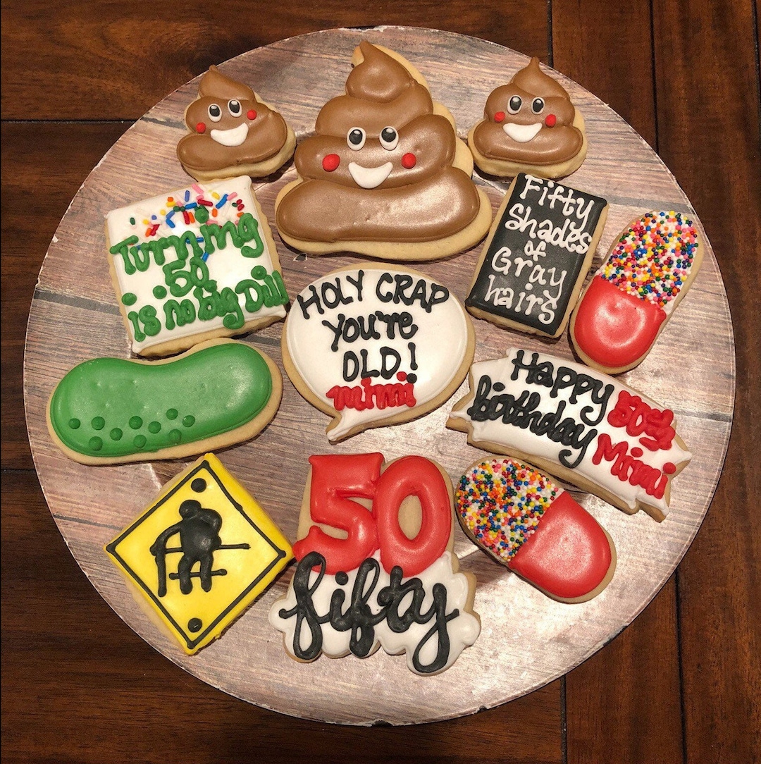 50 Th Birthday Sugar Cookies/ Decorated Sugar Cookies/ Sugar Cookies ...