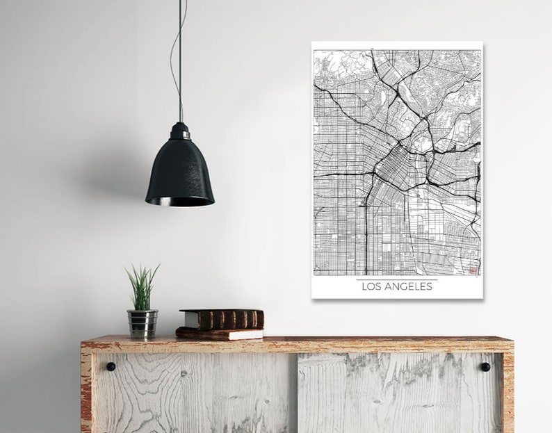 Los Angeles Map Los Angeles Art Print LA City Map Print - Etsy