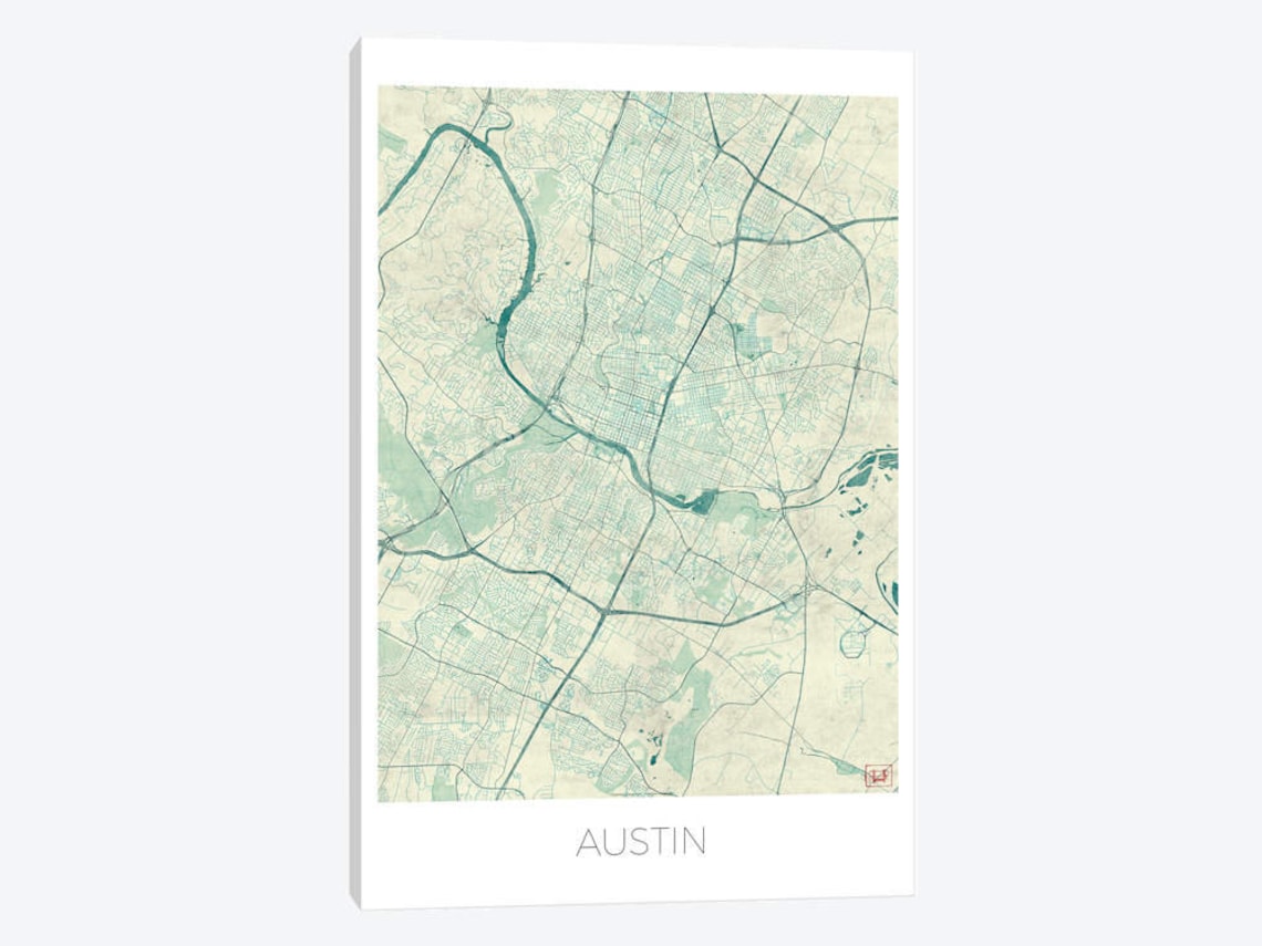 Austin Texas City Map Poster Print Austin Texas City Street | Etsy