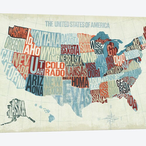 United States Map Wall Art PRINTABLE United States Map Print - Etsy
