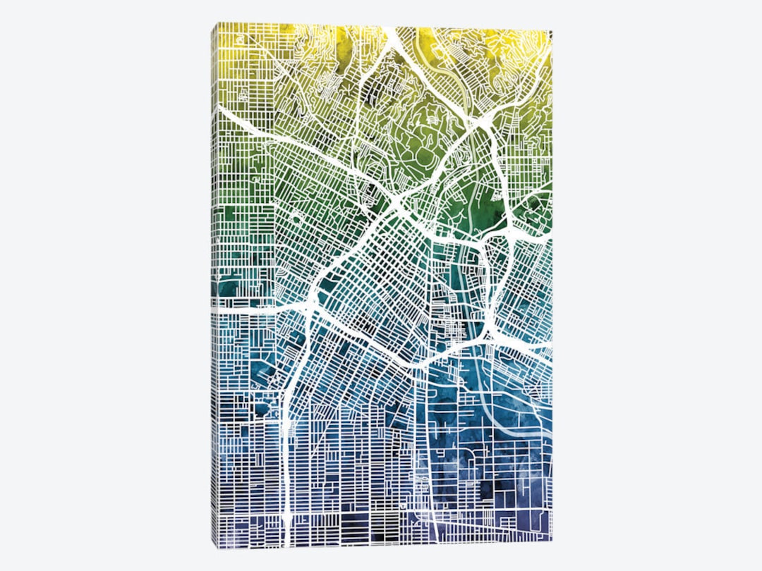 Los Angeles Map, Los Angeles Art Print, California Map of Los Angeles ...