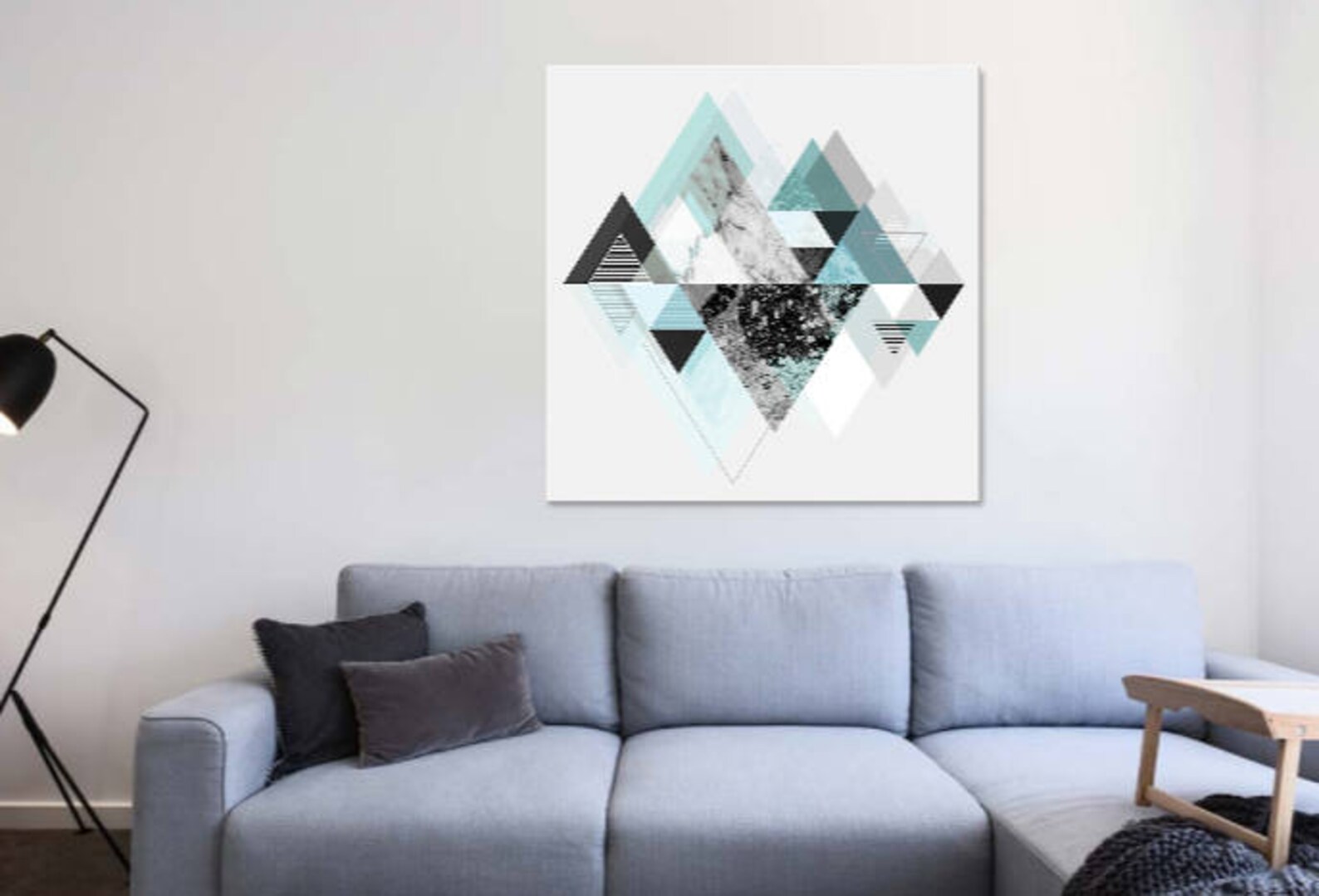 Geometric Shape Wall Art, Triangle Mountain Art, Minimalist Triangle ...