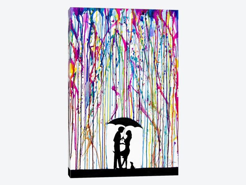Rainbow Rain Marc Allante Canvas Wall Art Two Step - Etsy