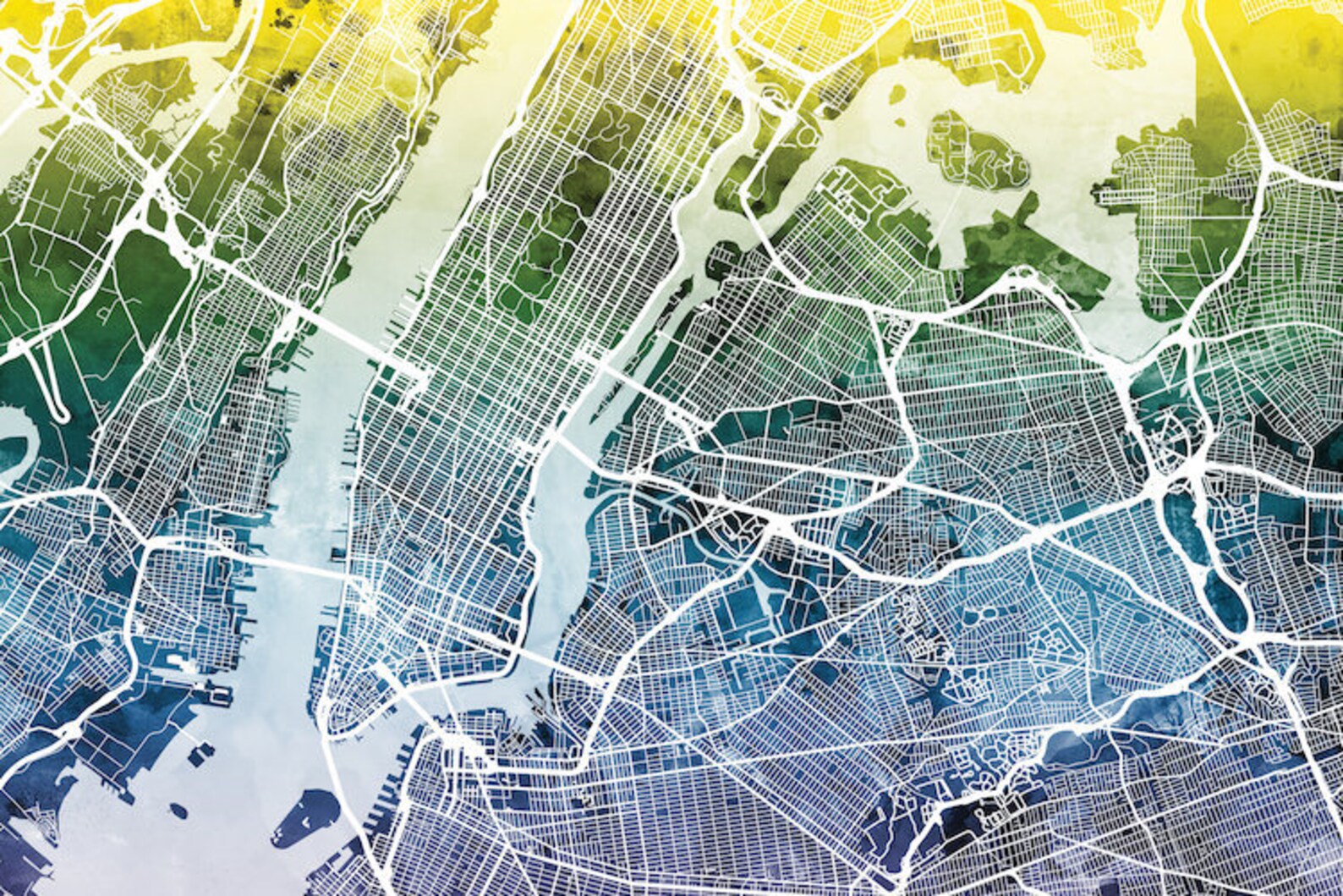 New York City Street Map New York City Map Canvas Wall Art | Etsy
