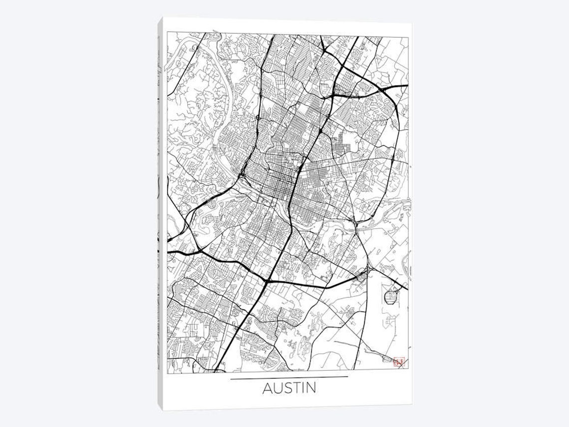 Austin Texas Austin Texas Map Austin Map Austin Map Print | Etsy