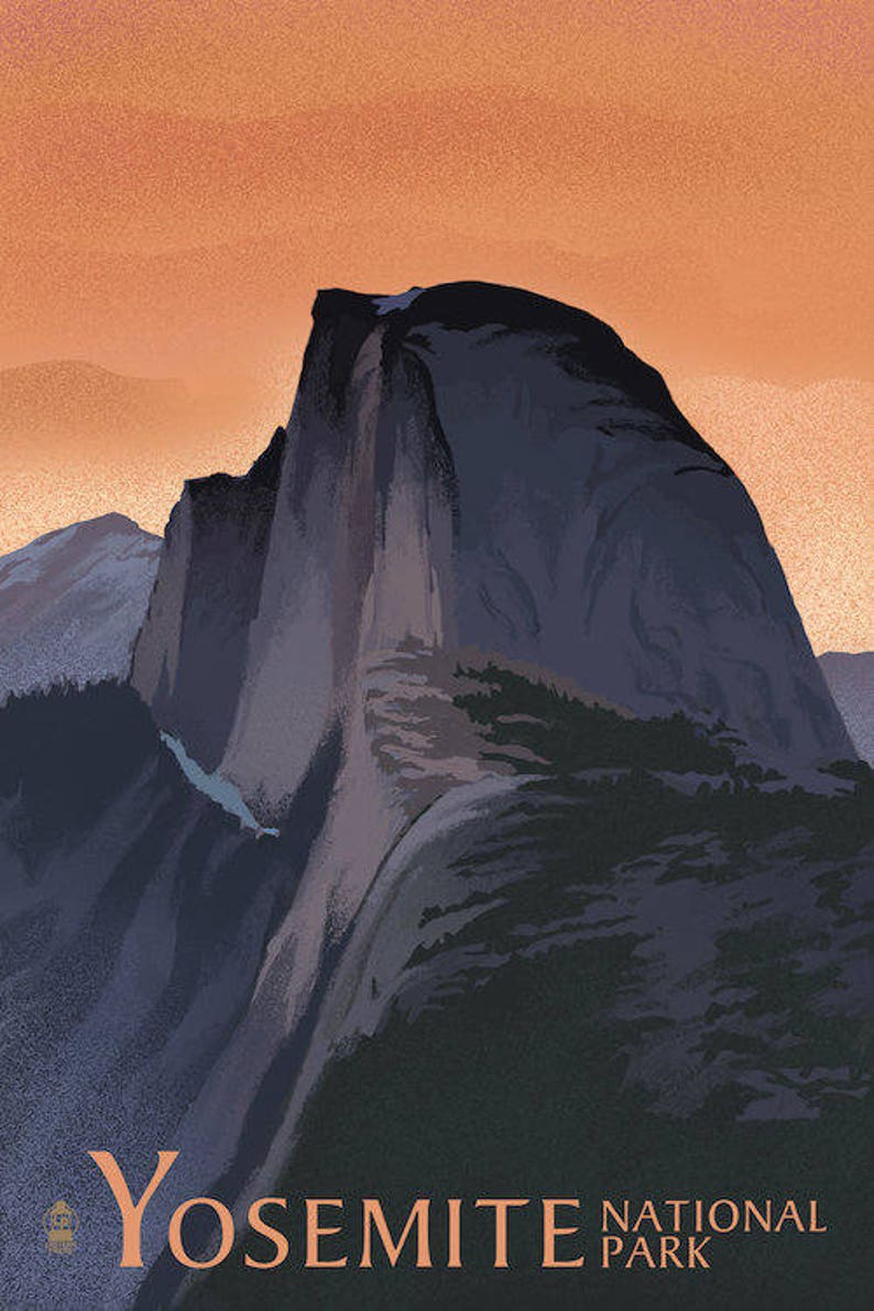 Yosemite Art Print Yosemite National Park Half Dome Canvas - Etsy