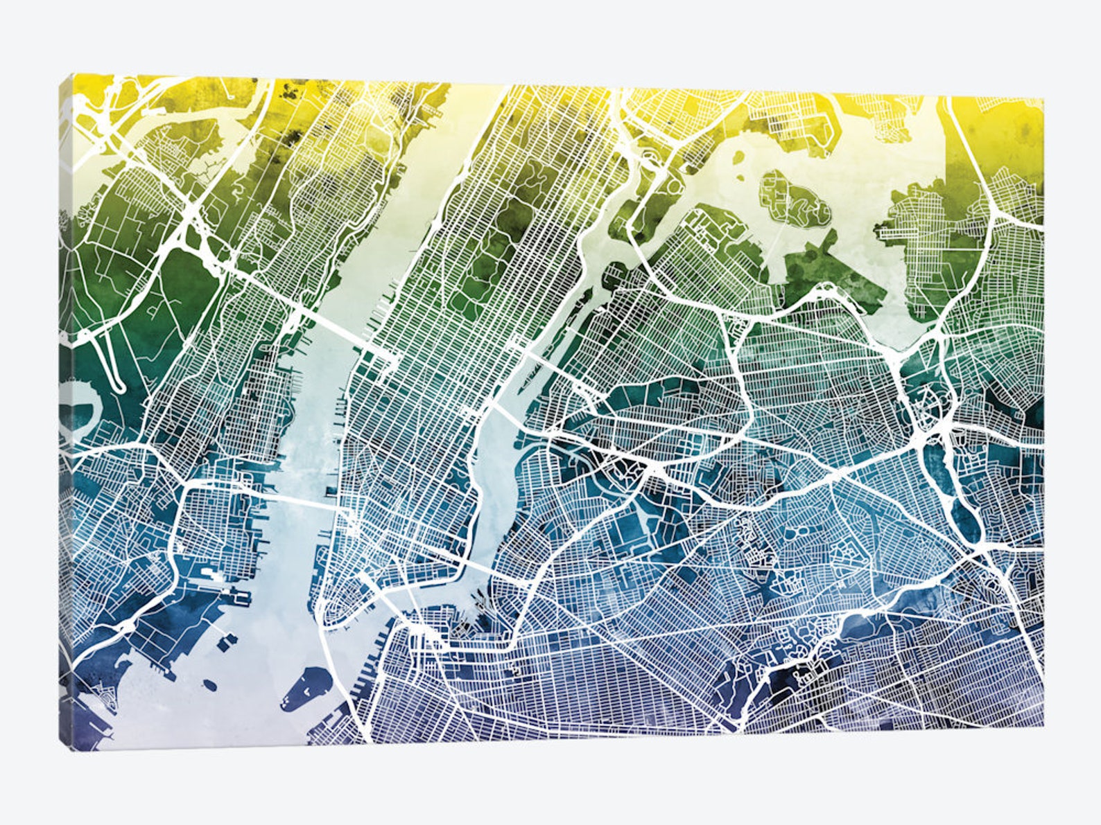 New York City Street Map New York City Map Canvas Wall Art | Etsy