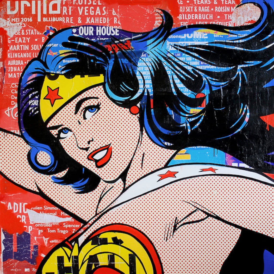 Wonder Woman Art Print Vintage Wonder Woman Print Pop Art Etsy