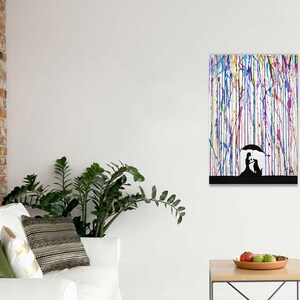 Colorful Watercolor Art Print, Rainfall Rainbow Art, Watercolor Girl ...