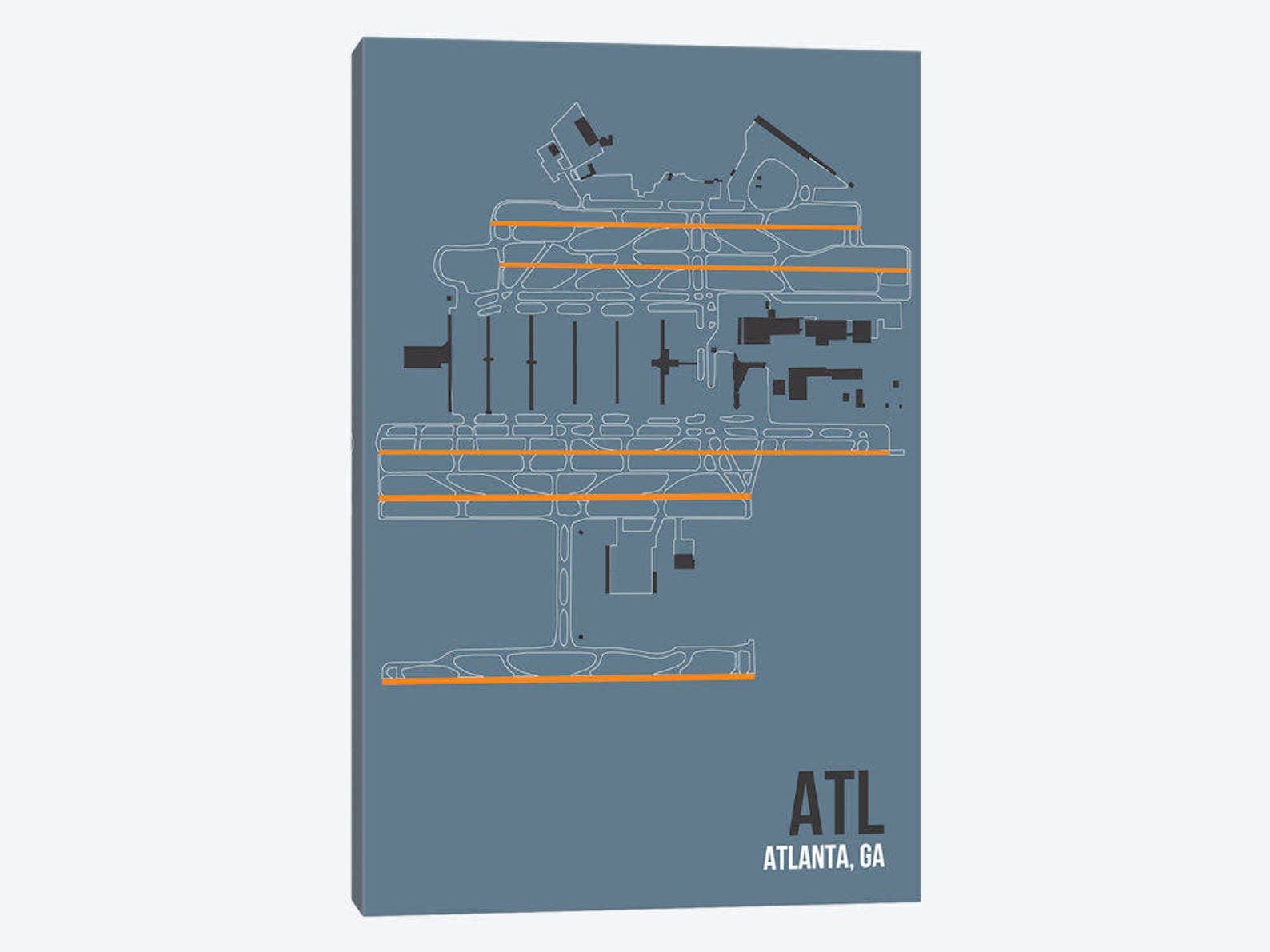 Atlanta Airport Art ATL Luggage Tag Airport Code Map - Etsy