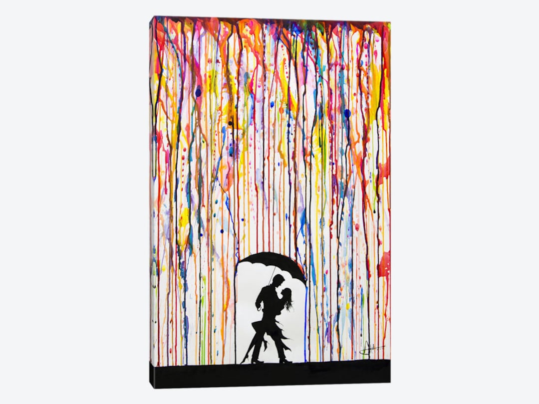Colorful Watercolor, Paint Splatter, Rainbow Rain, Marc Allante, Canvas ...