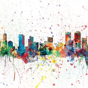 Denver Skyline, Denver Print, Denver Art Print, Downtown Denver ...