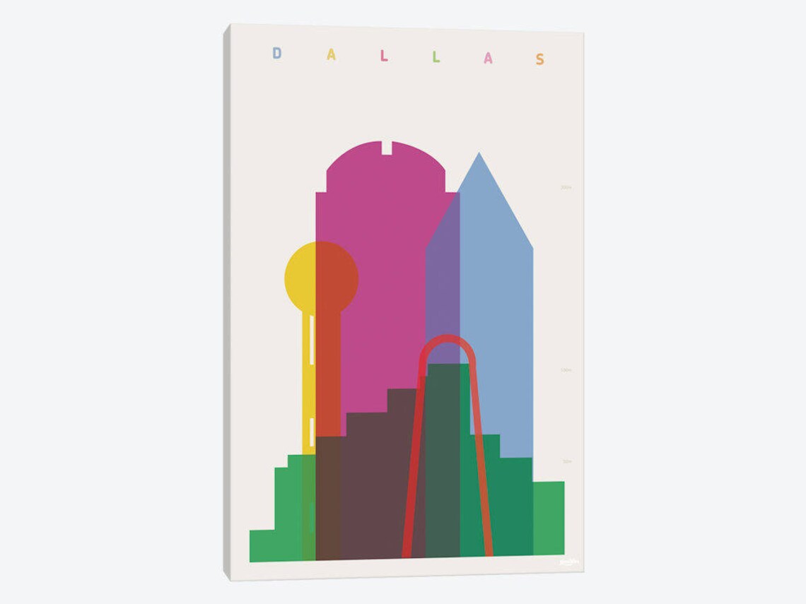 Dallas Skyline Dallas Canvas Wall Art Print Dallas Texas - Etsy