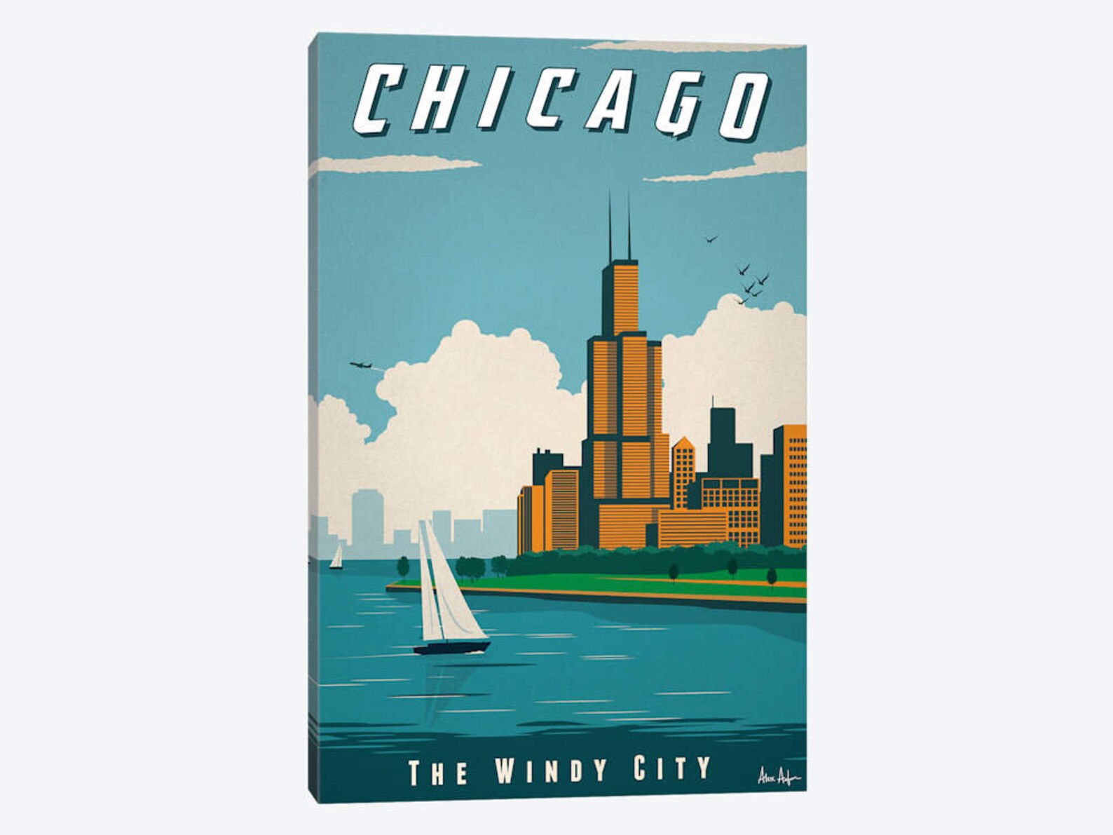 Chicago Skyline Chicago Art Print Downtown Chicago Illinois - Etsy