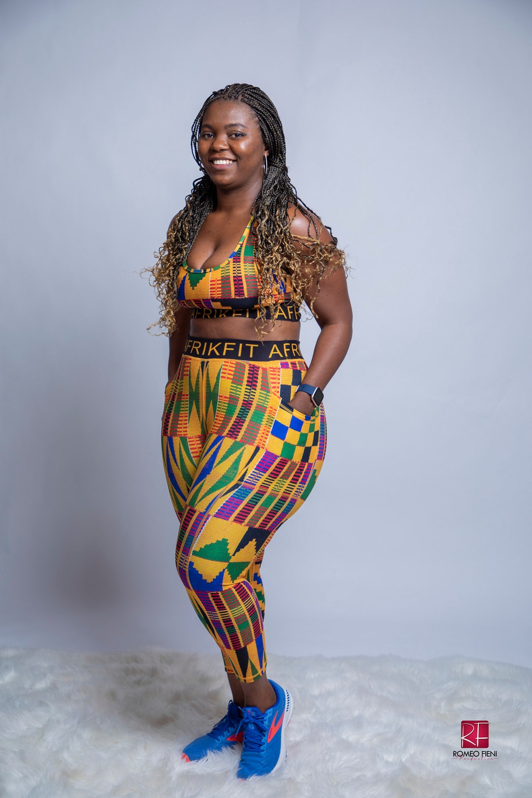 High Waist African Print Workout Set - Etsy
