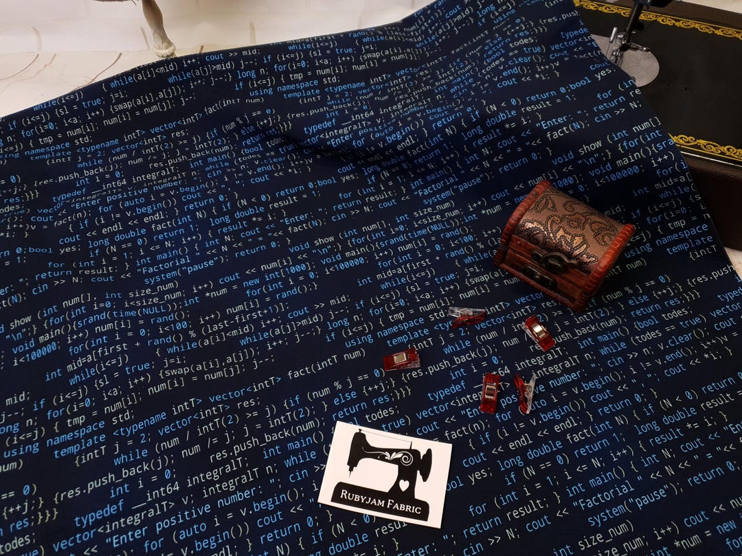 Hacker, Java, Computer Code, Coding, STEM, Computer, Cotton Elastane, Cotton Spandex, Fabric ...