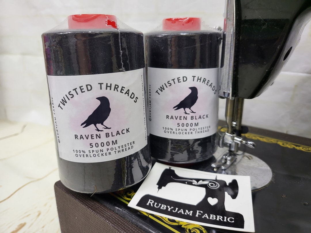 Raven Black, Twisted Threads, Black Sewing Thread, Overlocker Thread ...