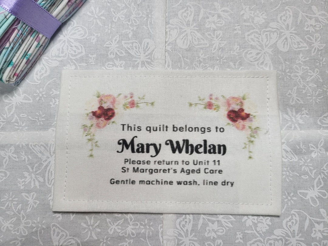 Custom Quilt Label, Personalised Quilt Label, Printed Quilt Label ...