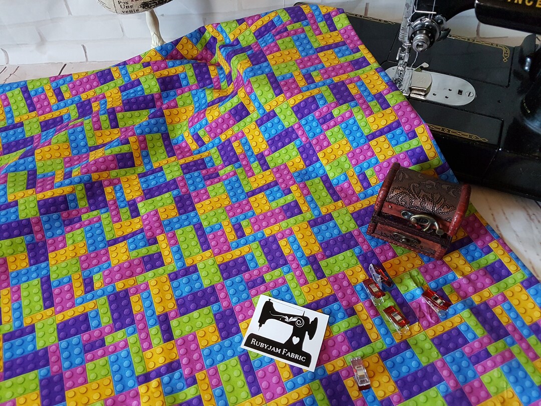 Building, Bricks, Cotton Spandex, Knit Fabric, Stretch Knit, Custom ...