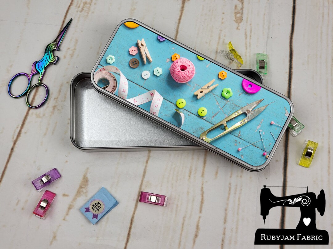 Sewing Notions, Sewing, Theme, Rectangle, Storage, Tin, Empty, Metal ...