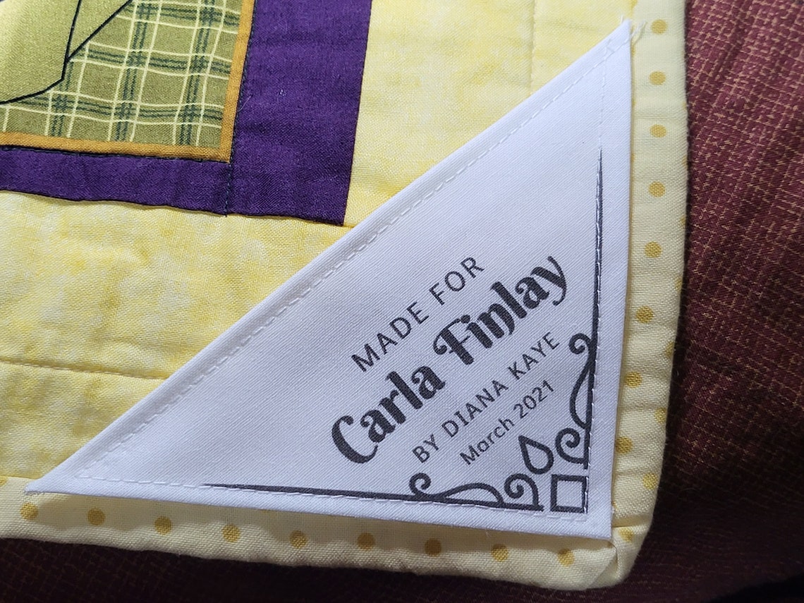 Custom Quilt Label, Personalised Quilt Label, Printed Quilt Label ...