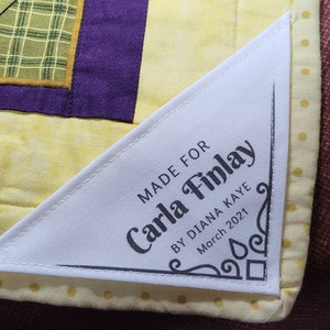 Custom Quilt Label, Personalised Quilt Label, Printed Quilt Label ...