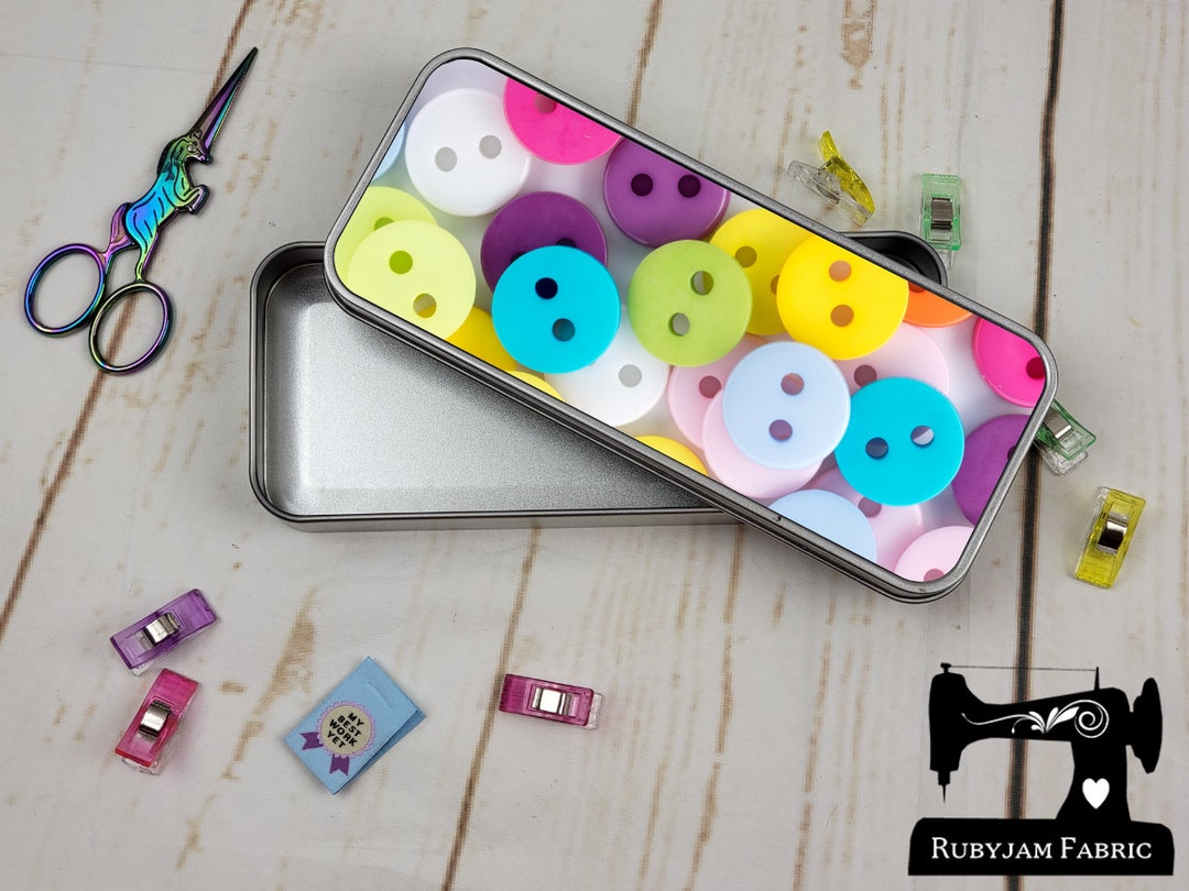 Buttons, Sewing, Theme, Rectangle, Storage, Tin, Empty, Metal, Sewing ...