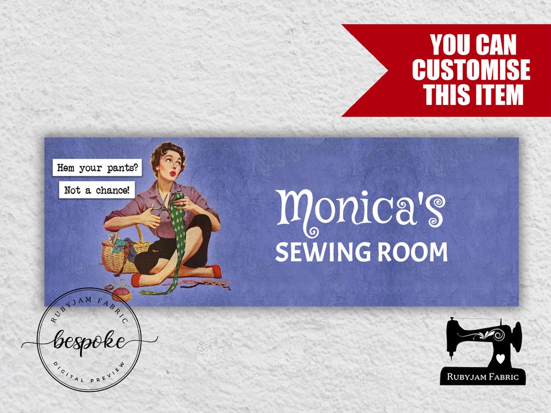 Customised, Personalised, Sewing Room Sign, Sewing, Theme, Room, Sign ...