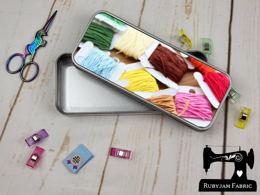 Embroidery Floss, Sewing, Theme, Rectangle, Storage, Tin, Empty, Metal ...