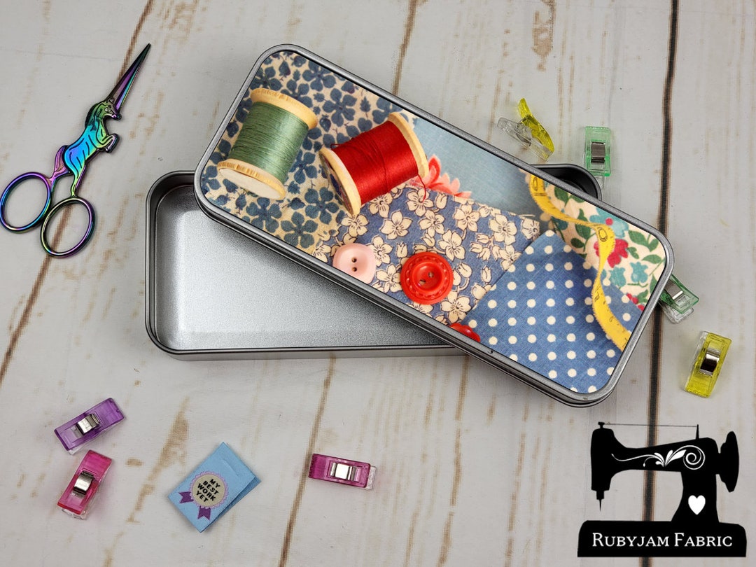 Hand Sewing, Sewing, Theme, Rectangle, Storage, Tin, Empty, Metal ...