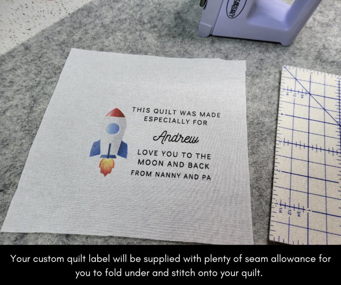 Custom Quilt Label, Personalised Quilt Label, Printed Quilt Label ...