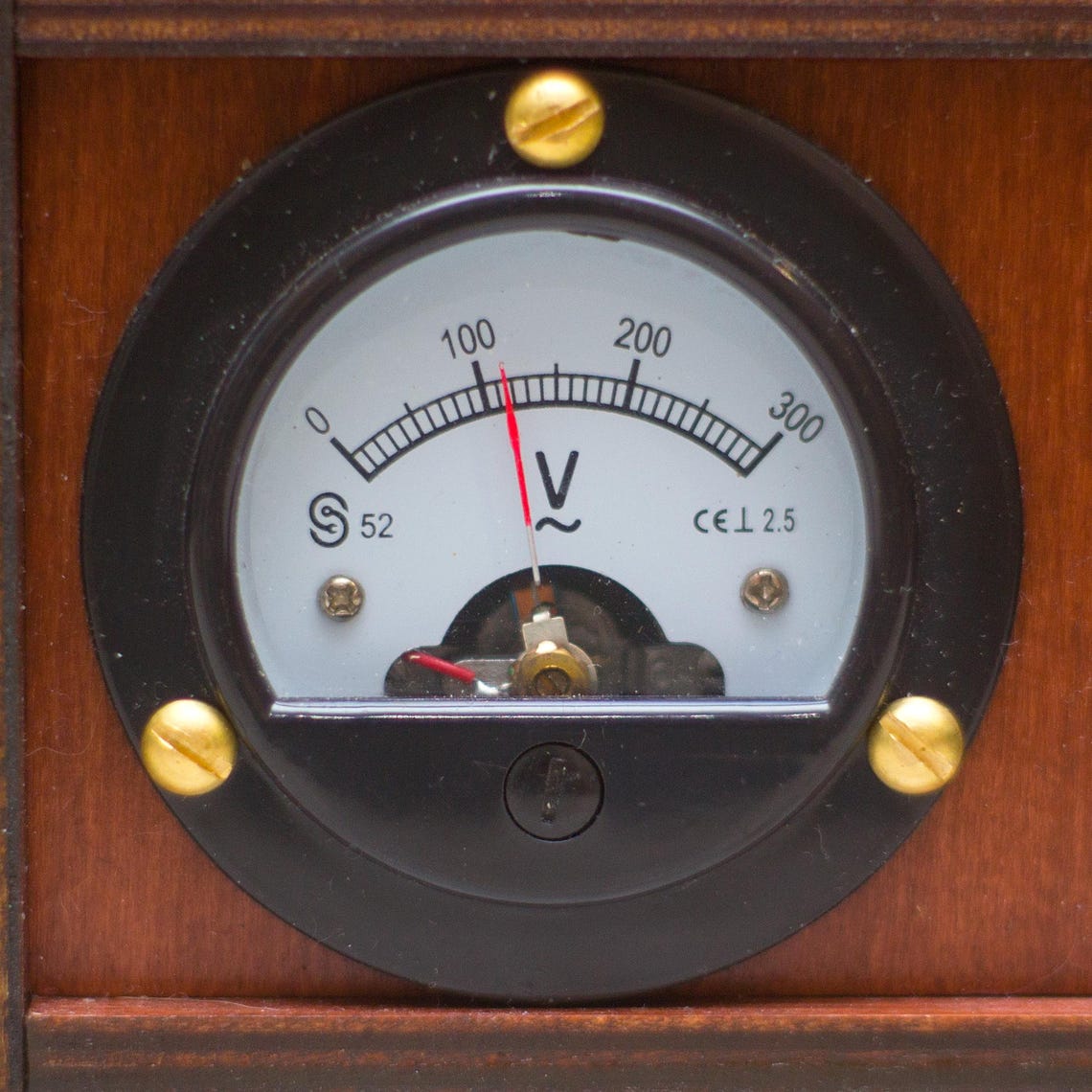 Voltmeter Wood Lamp With Edison Bulb. Original Meter and Dimmer. Gift ...