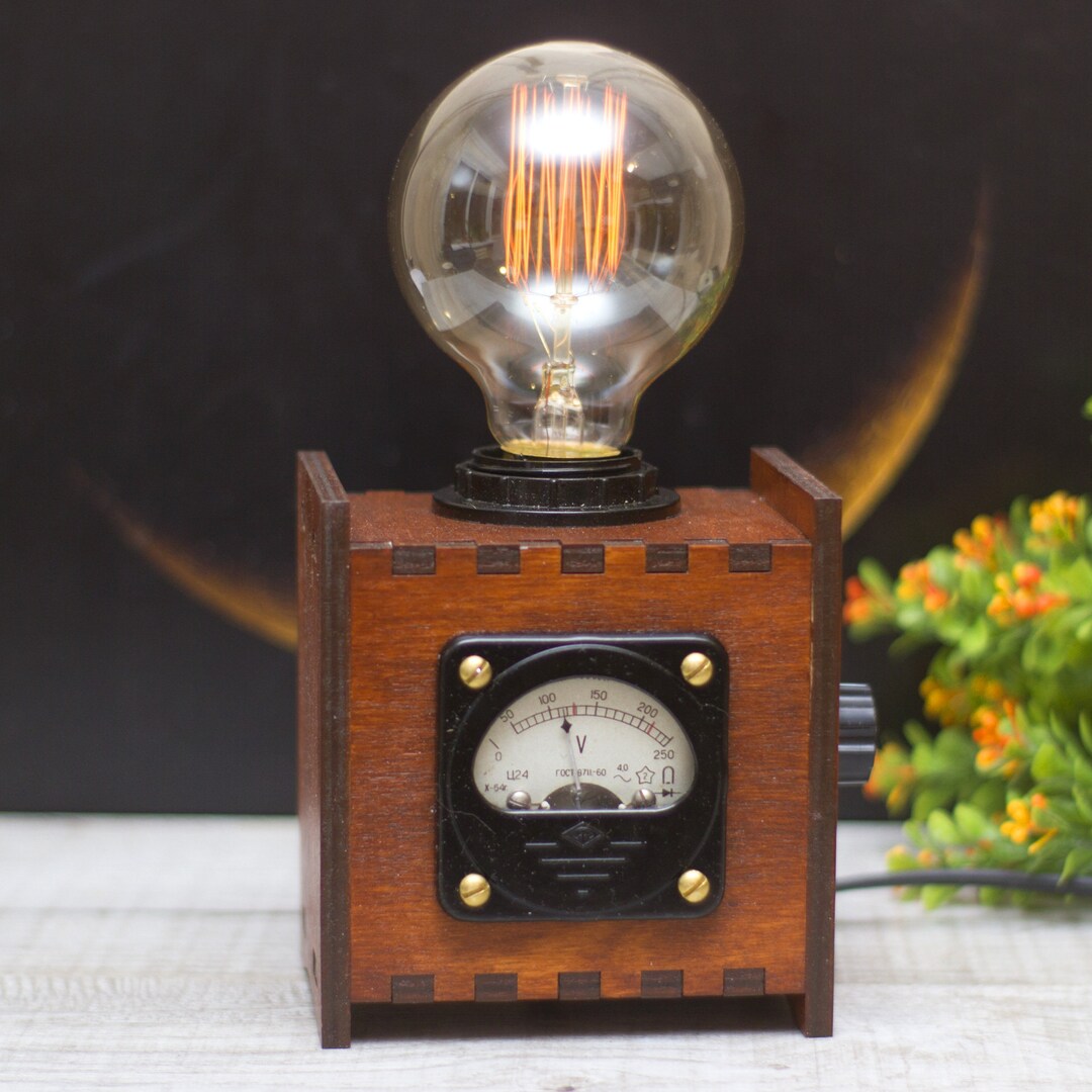 Meter Edison Lamp. Voltmeter Lamp With Edison Bulb and Dimmer. Lamp ...