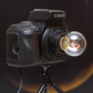 Edison Lamp Made From Old Film Camera. Dimmer Optional. Photographer ...