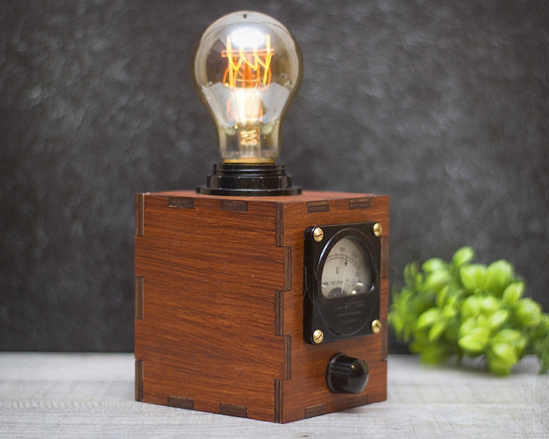 Meter Wood Lamp With Edison Bulb. Personalized Original - Etsy