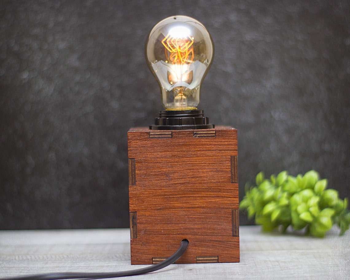Meter Wood Lamp With Edison Bulb. Personalized Original - Etsy