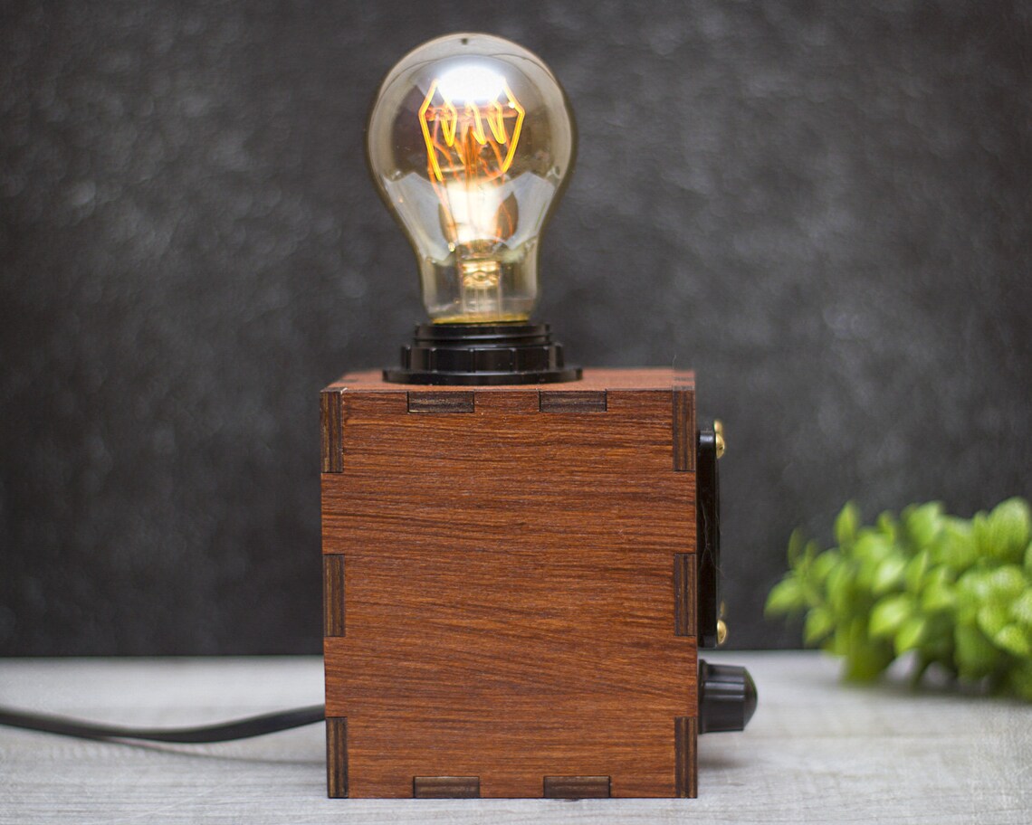 Meter Wood Lamp With Edison Bulb. Personalized Original - Etsy