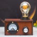 Voltmeter Wood Lamp With Edison Bulb. Original Meter and Dimmer. Gift ...