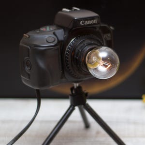 Edison Lamp Made From Old Film Camera. Dimmer Optional. Photographer ...