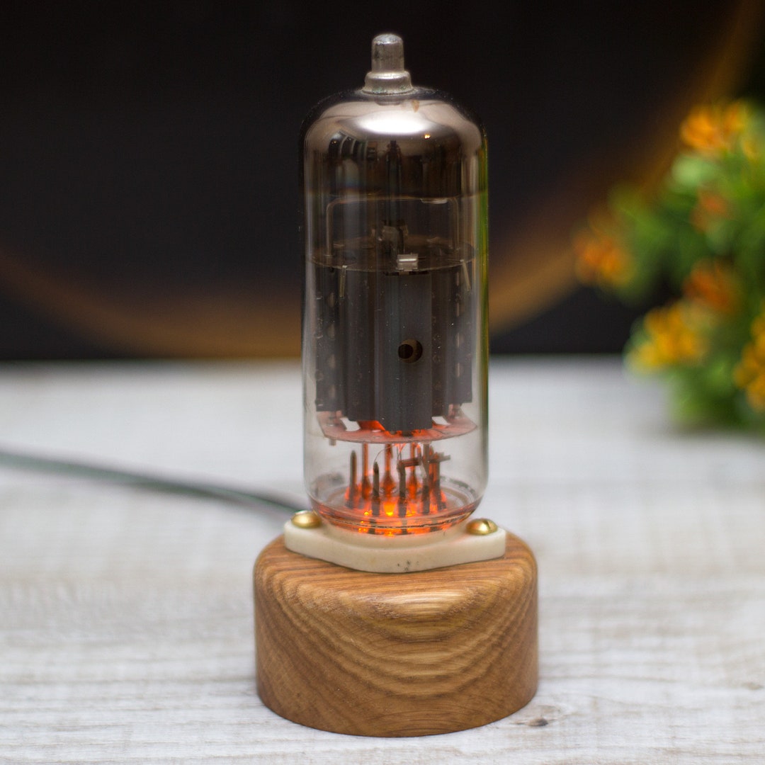 Vacuum Bulb LED Night Light: Solid Oak Base, USB Powered - Etsy
