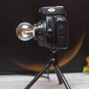 Edison Lamp Made From Old Film Camera. Dimmer Optional. Photographer ...