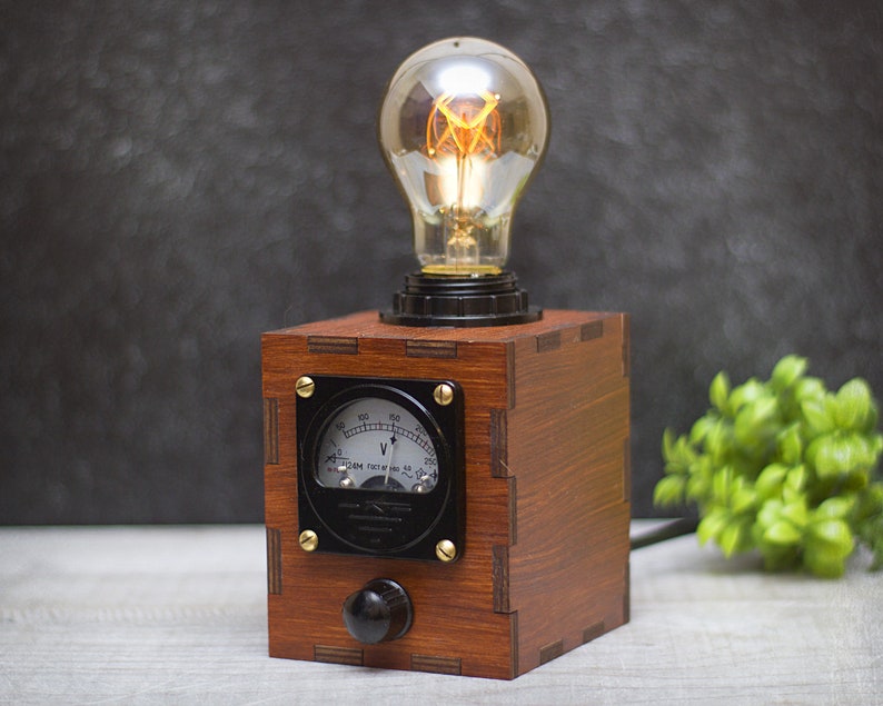 Meter Wood Lamp With Edison Bulb. Personalized Original - Etsy