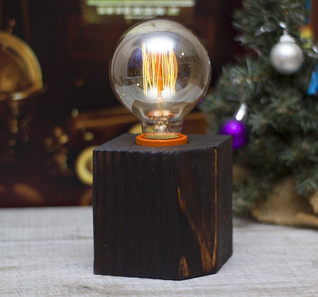 Pallet Cube Edison Lamp. Wooden Minimalism. Bedside Light. Recycling ...